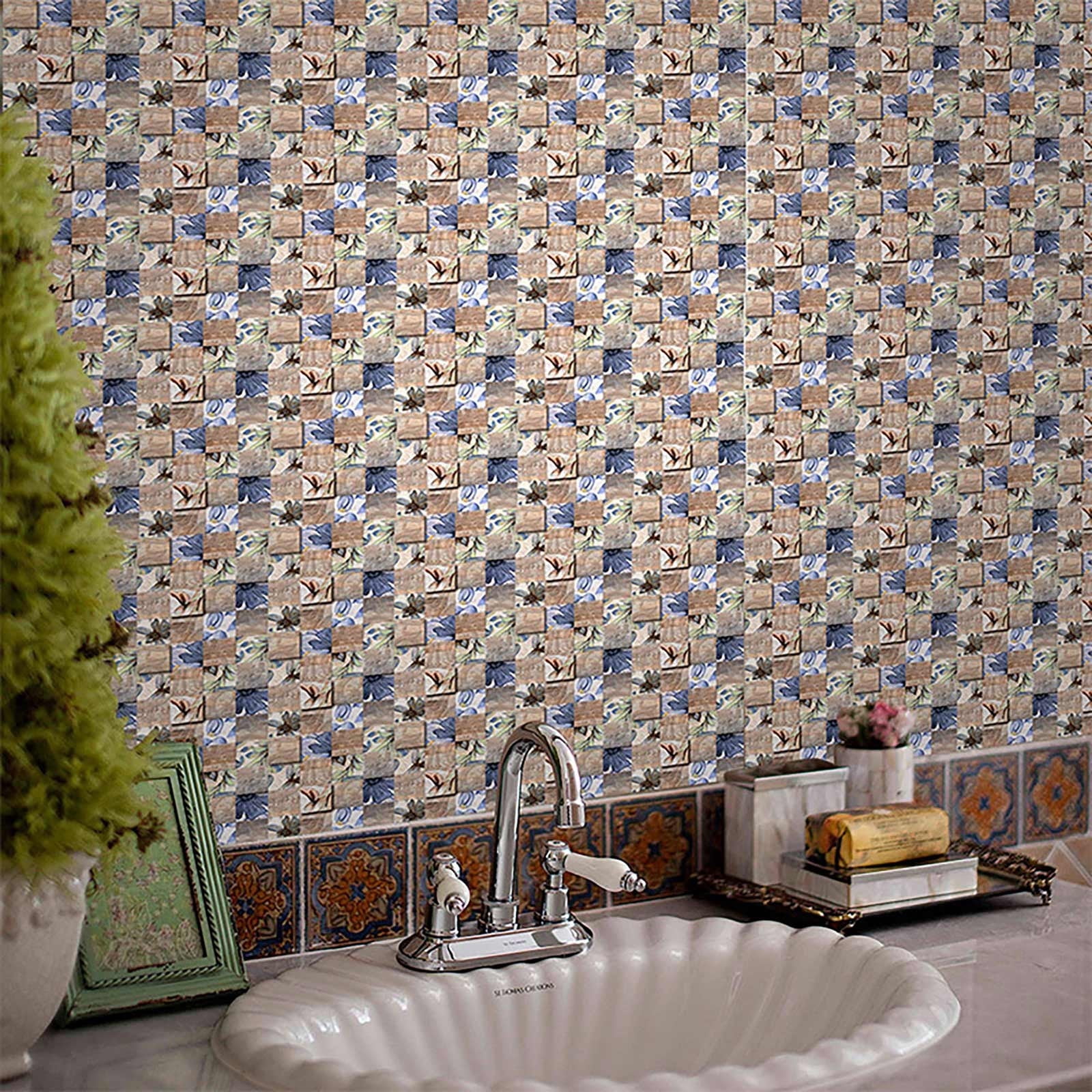 3D Ceramic Tile Stickers 6 Pieces,3D Tiles Self Adhesive and Removable ...