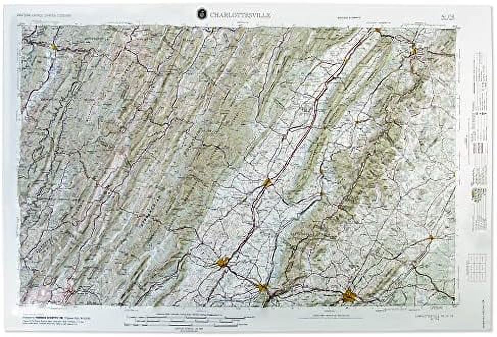 3D Charlottesville, VA Regional Map | A True Raised Relief Map - You ...