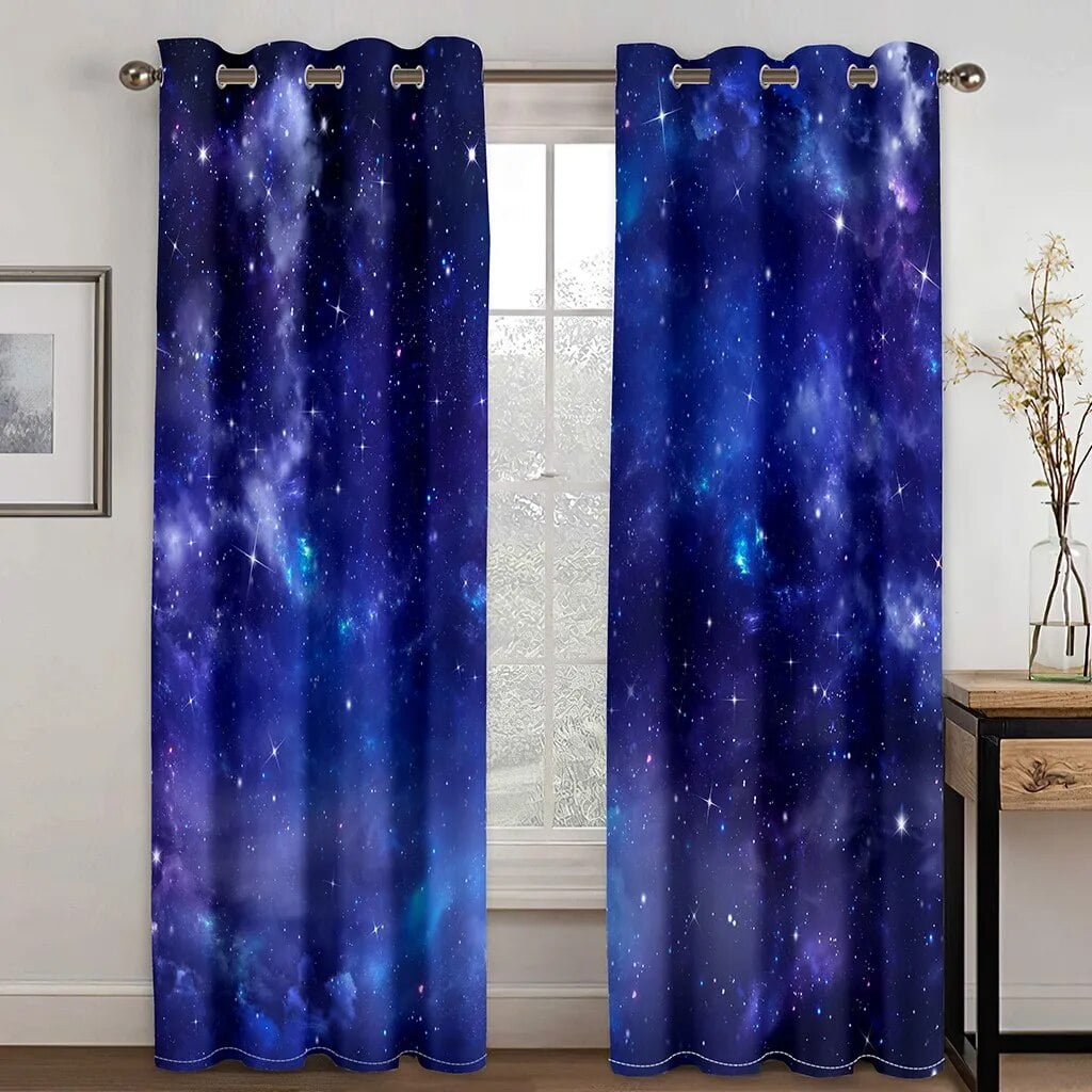 3D Cheap Blue Stars Galaxy Space Psychedelic Starry Sky 2 Pieces ...