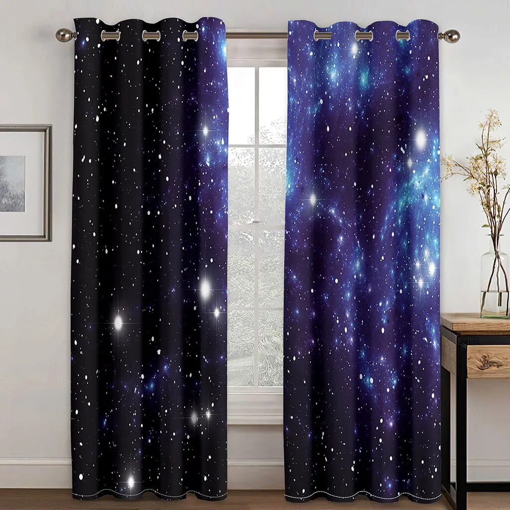 3D Cheap Blue Stars Galaxy Space Psychedelic Starry Sky 2 Pieces ...