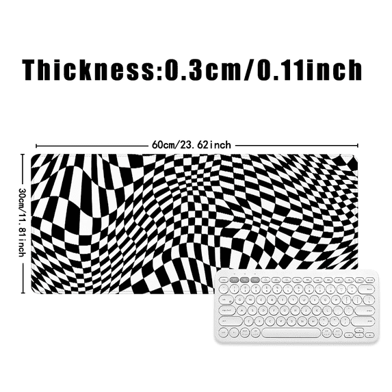 3D Checkerboard Pattern Mouse Pad 31.5 x 11.82 Inches Rubber Desk Mat ...