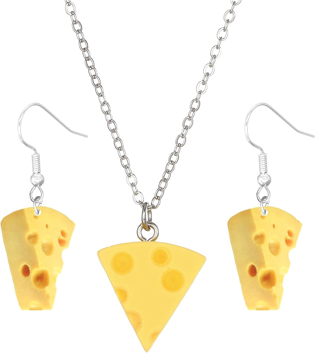 3D Cheese Pendant Necklace, Creative Resin Food Jewelry, Cheese ...