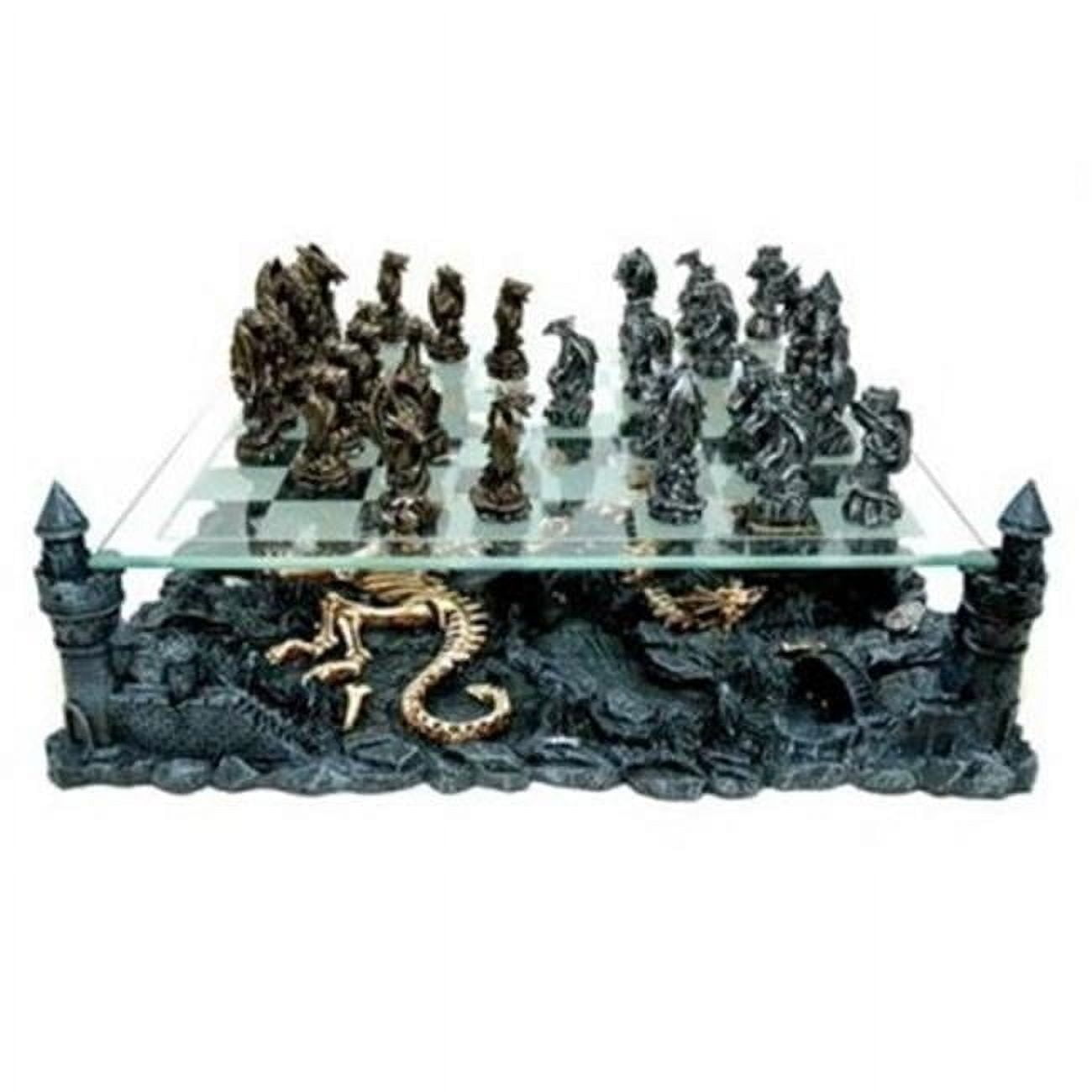 Walmart Unique Dragon-Themed 3D Chess Set with Elegant Pewter Pieces ...