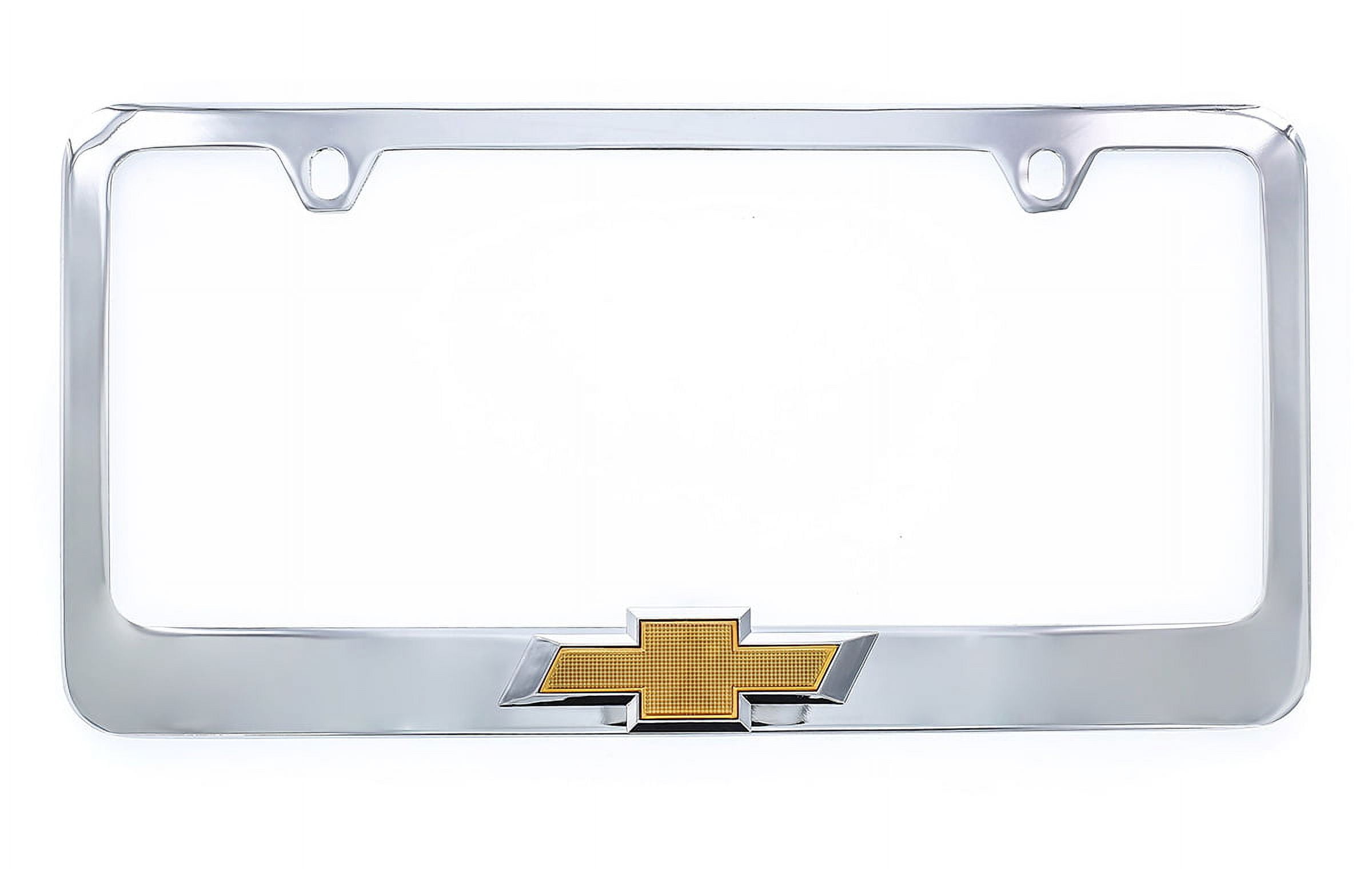 3D Chevy Gold Bowtie Chrome Metal License Plate Frame Holder wide ...