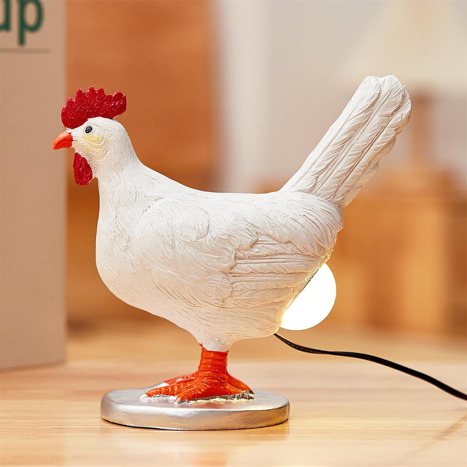 3D Chicken Egg Lamp,Lifelike Resin Chicken Egg Night Light,Easter Eggs ...
