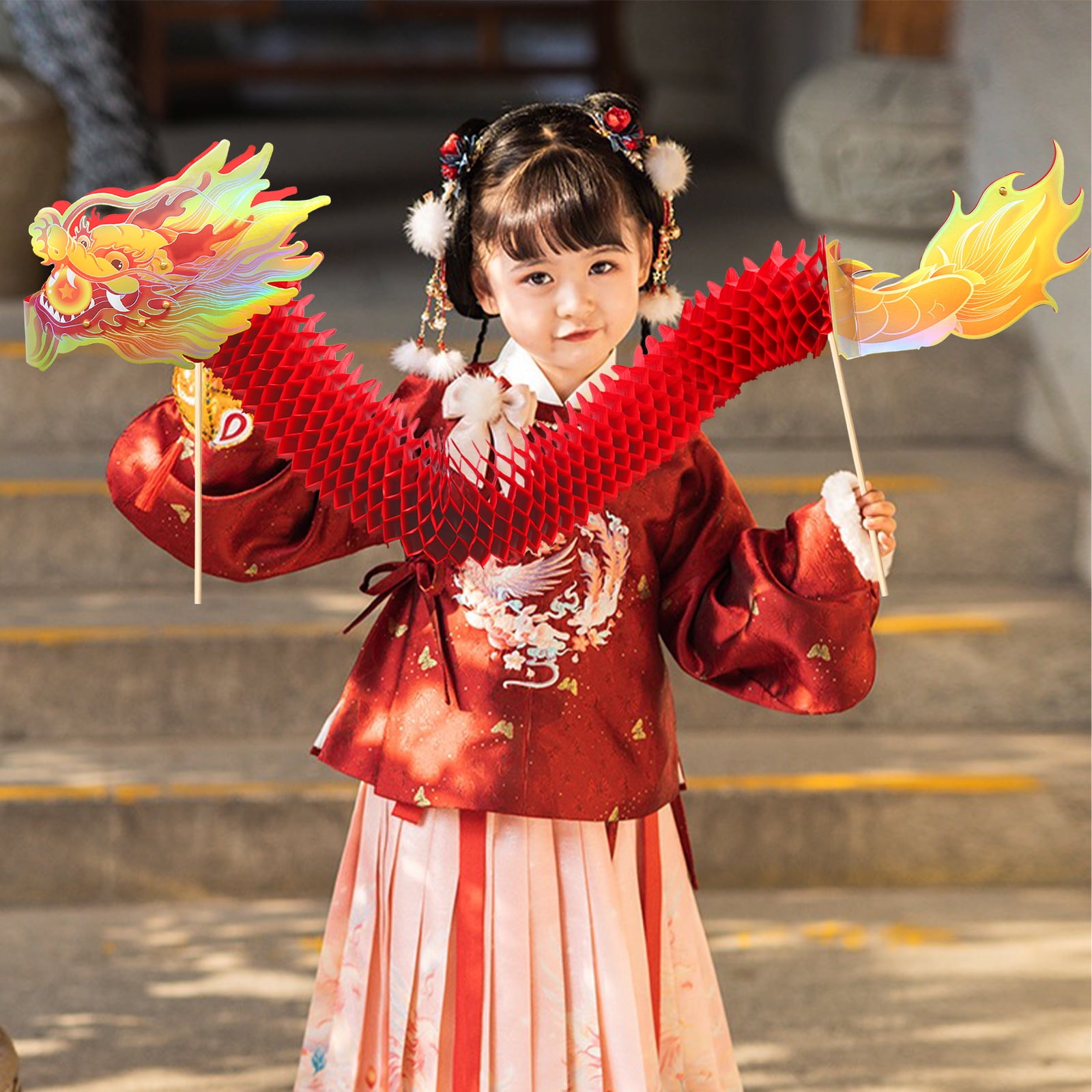 IRmm 2PCS Chinese New Year Paper Dragon Decorations, Chinese Paper ...