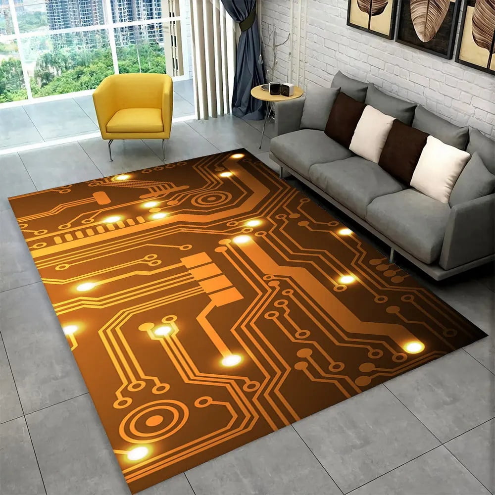 3D Chip Circuit Board Area Rug Carpet Rug for Home Living Room Bedroom ...