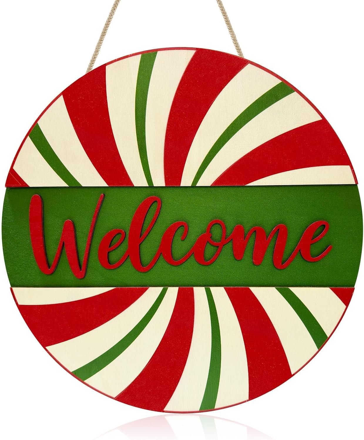 3D Christmas Candy Welcome Door Sign Double Plank Design Christmas ...