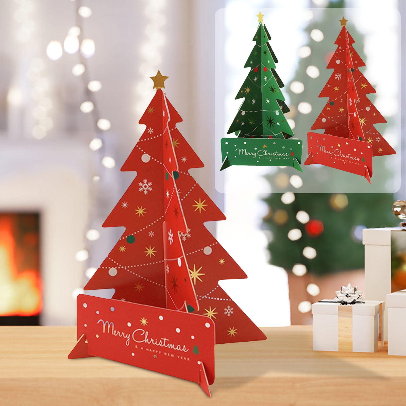 3D Christmas Card under $5! Yannianjz 3D Christmas Tree Greeting Card ...