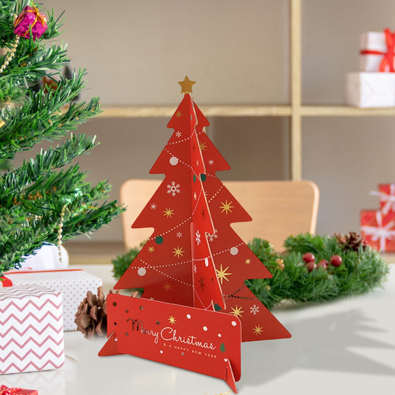 3D Christmas Card with Festive Tree Design | Greeting Card for Holiday ...