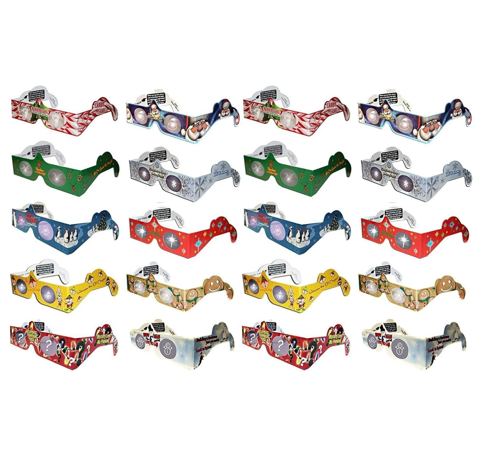 3D Christmas Glasses - 20 Pairs / 10 Turn Christmas Tree & Holiday ...