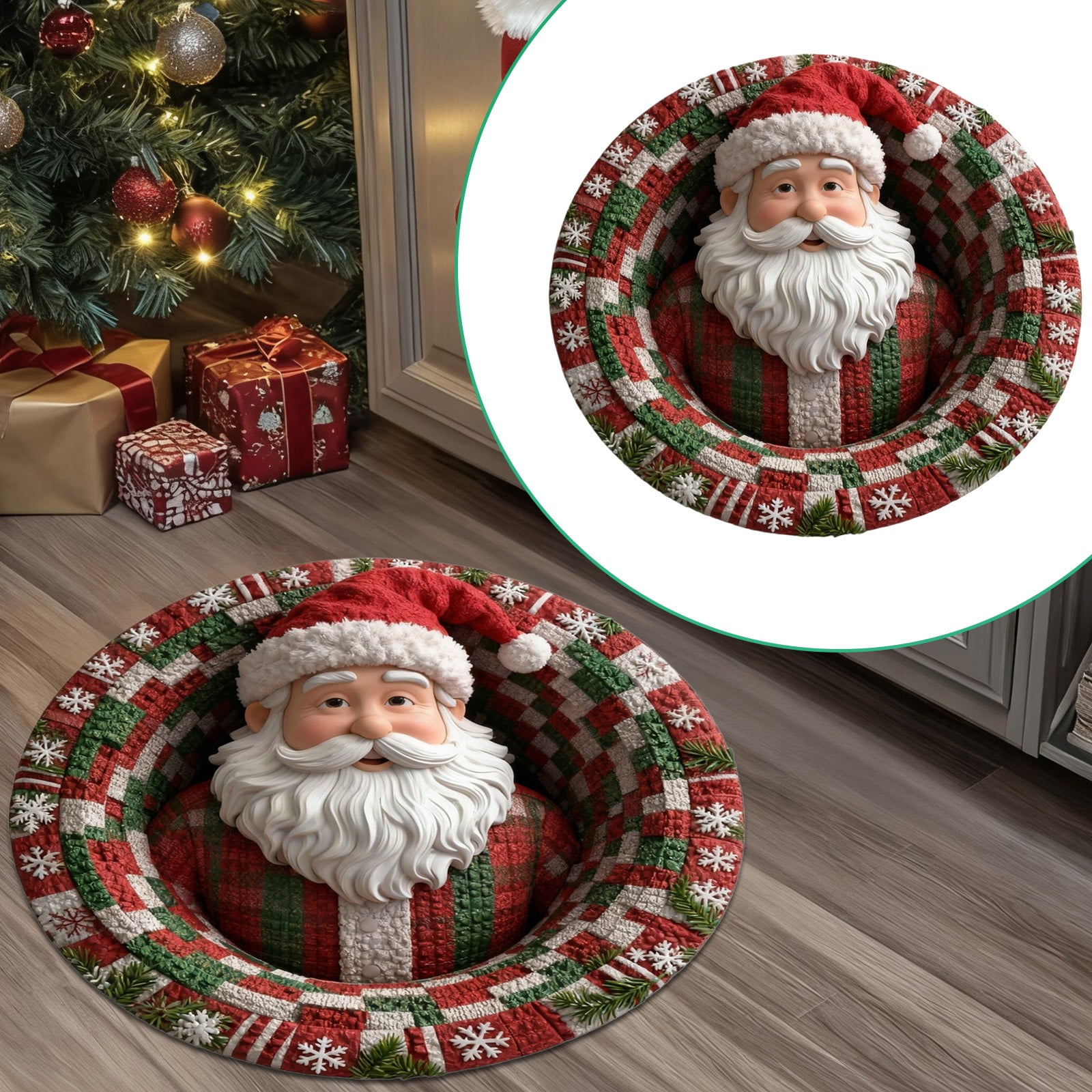 3D Christmas Rug Optical Illusion Rugs, Decorative Rug with Depth ...