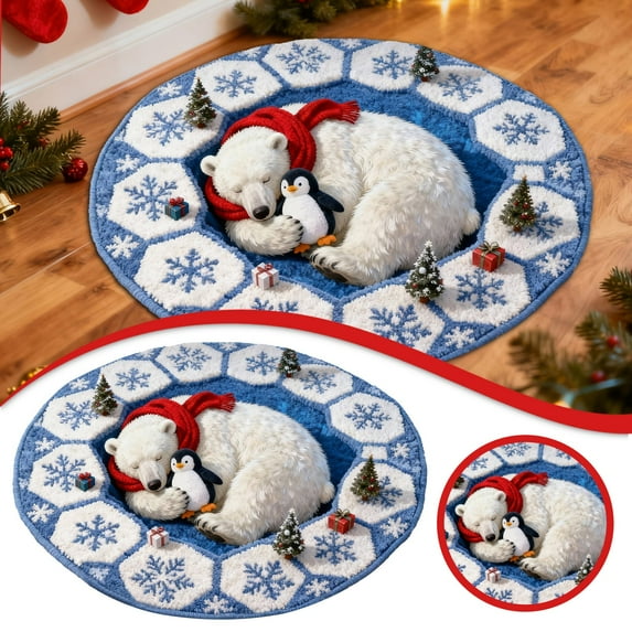 3D Christmas Rugs for Living Room – Christmas Optical Illusion Rugs ...