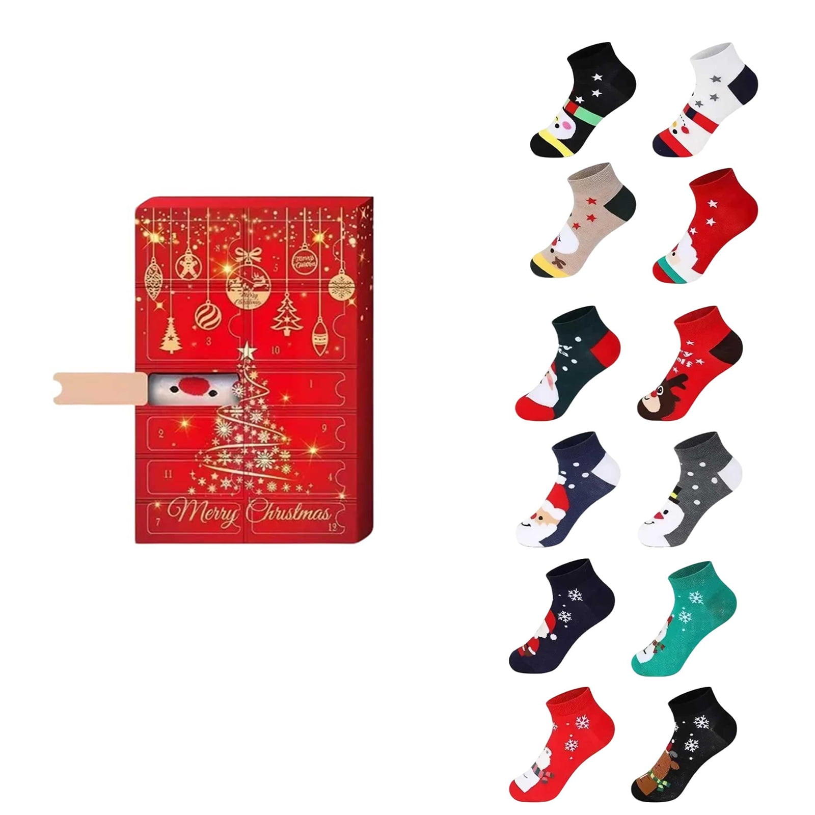 3D Christmas Stocking Advent Calendar 2025, 24-Piece Surprise Sock ...