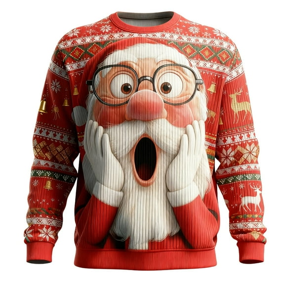 3D Christmas Sweater, Santa Christmas Sweaters for Men 2025 Funny ...