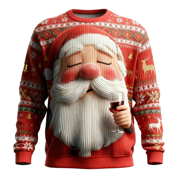 3D Christmas Sweater, Santa Christmas Sweaters for Men 2025 Funny ...