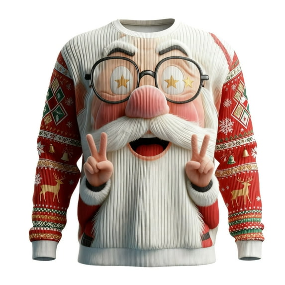 3D Christmas Sweater, Santa Christmas Sweaters for Men 2025 Funny ...