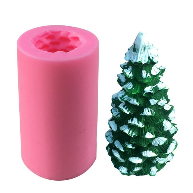 3D Christmas Tree Candle Mold Silicone Molds for Fondant, Xmas Pine ...