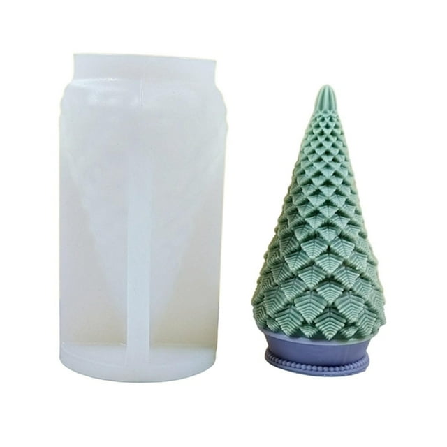 3D Christmas Tree Candle Mold Silicone Mould for Candle Making Handmade ...