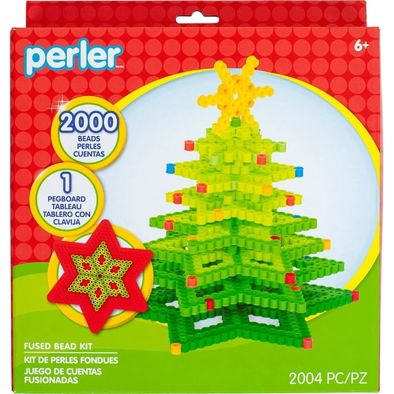 3D Christmas Tree Fuse Bead Craft Kit, 8.75" x 8" x 2", Multicolor 2004 ...