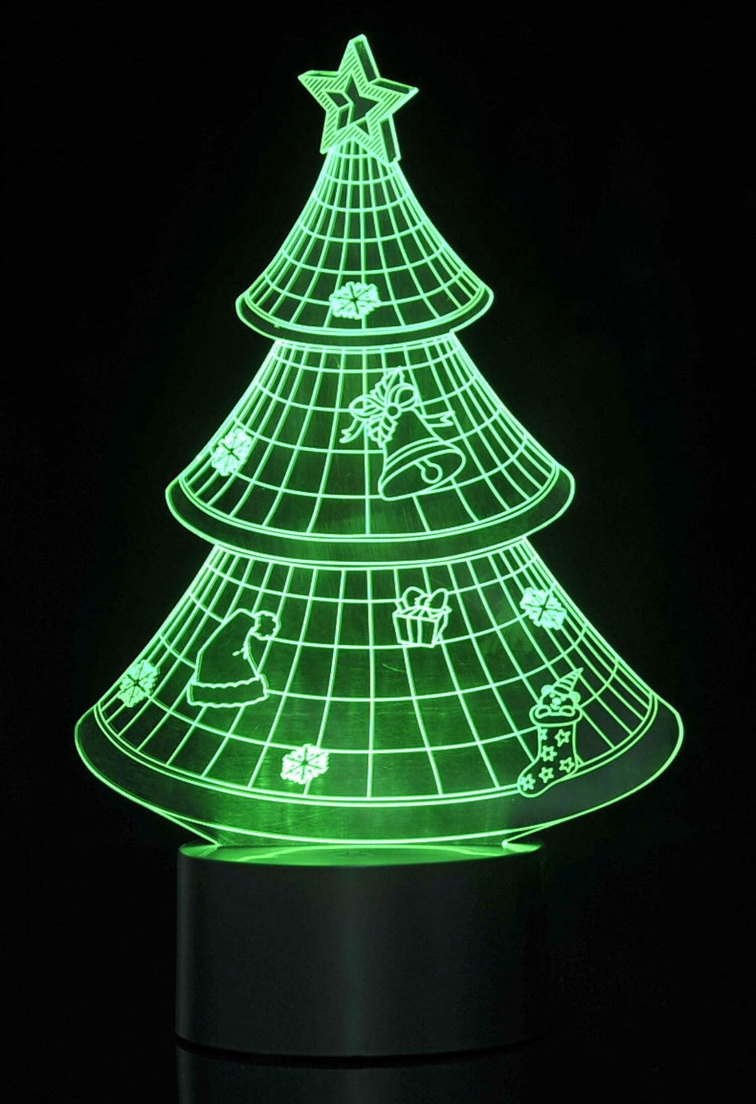 Powertrc 3D Christmas Tree, Laser Cut Design, LED Lights, Decorative ...