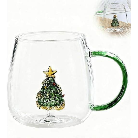 3D Christmas Tree Mug,300ml Wine Glass Cup with Christmas Trees,C ...