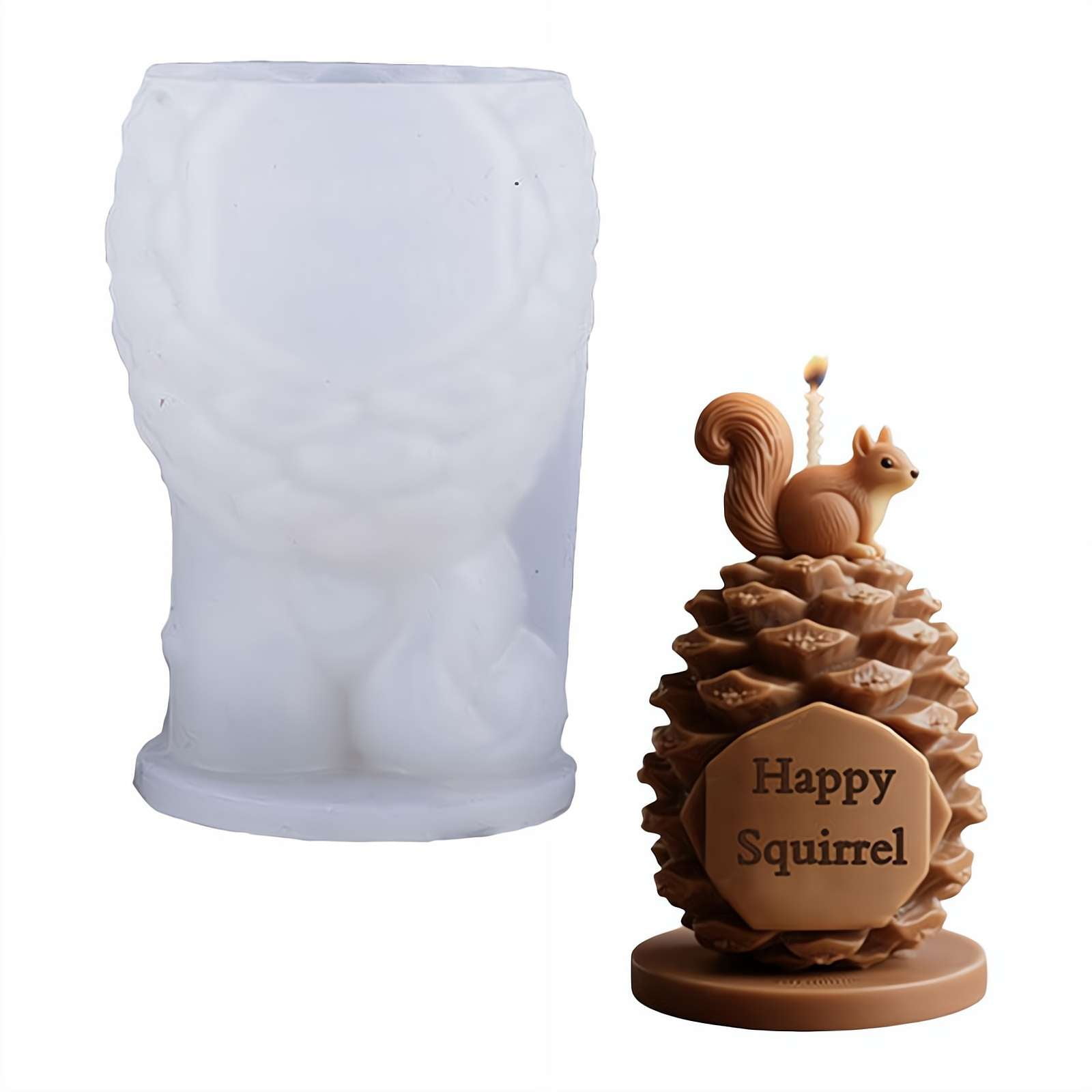 3D Christmas Tree Pine Cone Candle Mold, Reusable Christmas Silicone ...