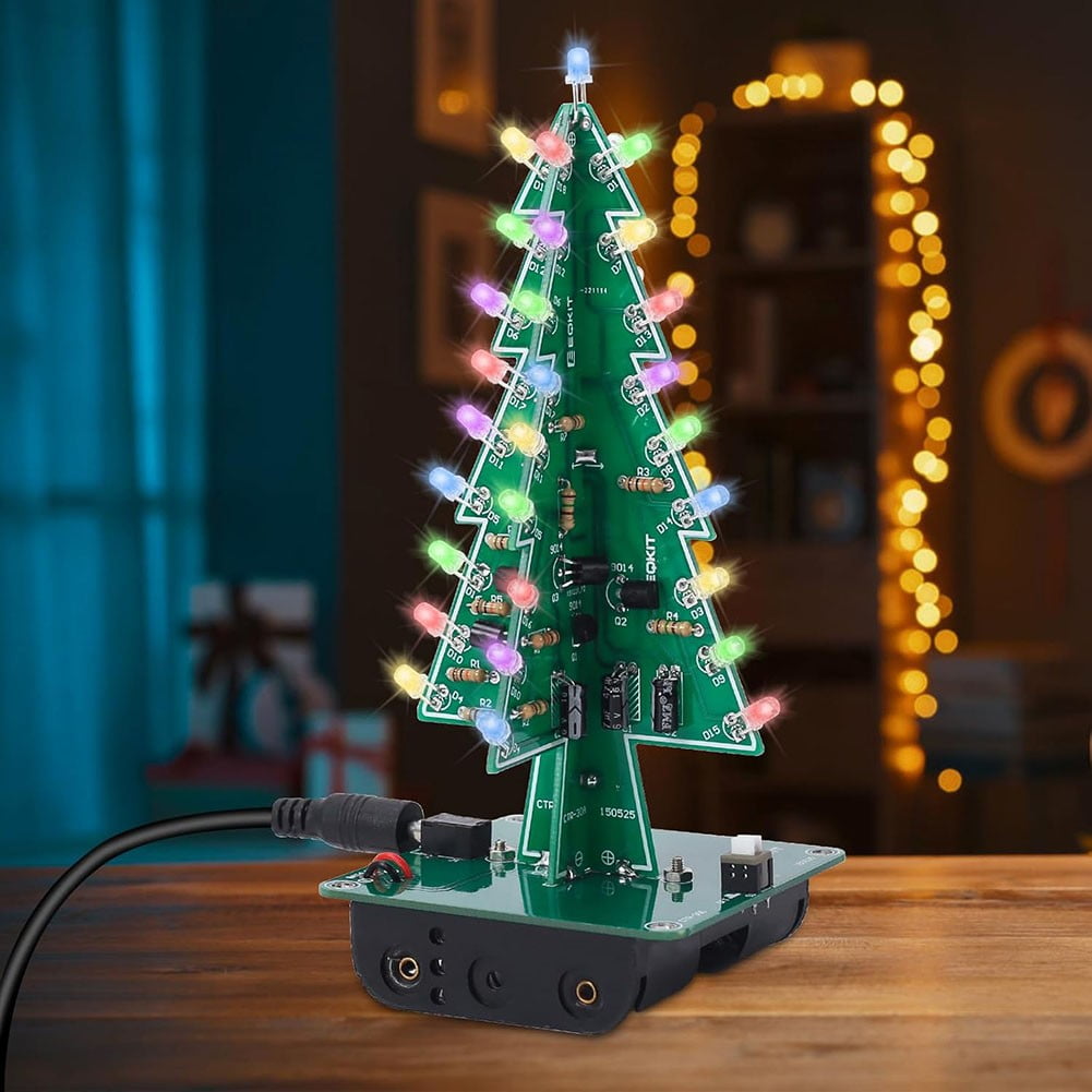 3D Christmas Tree Soldering Kit, DIY Electronics Kits, LED PCB Science Project - Walmart.com