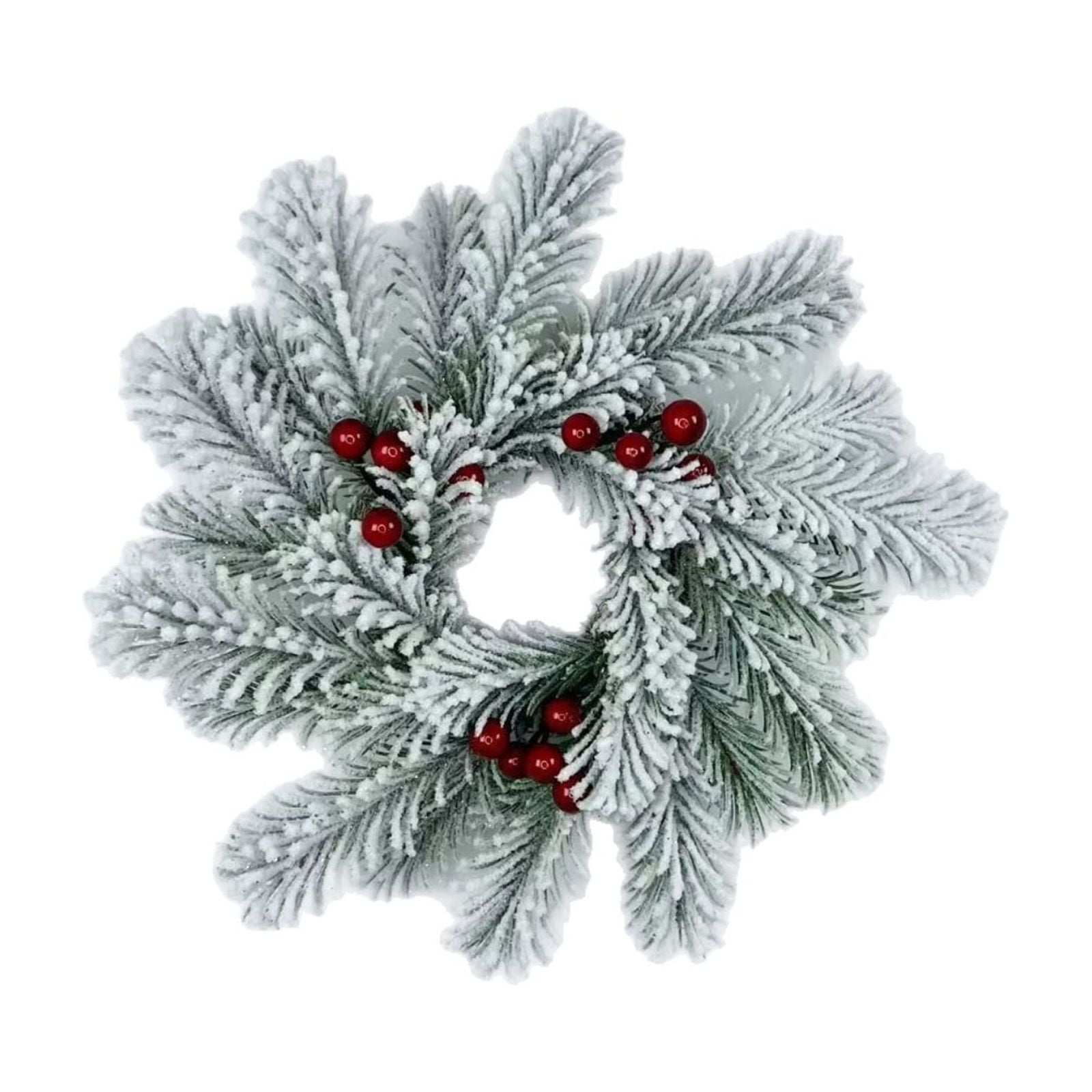 3D Christmas Wreath Home Decor, 28Cm Diameter With Red Berries Accents ...