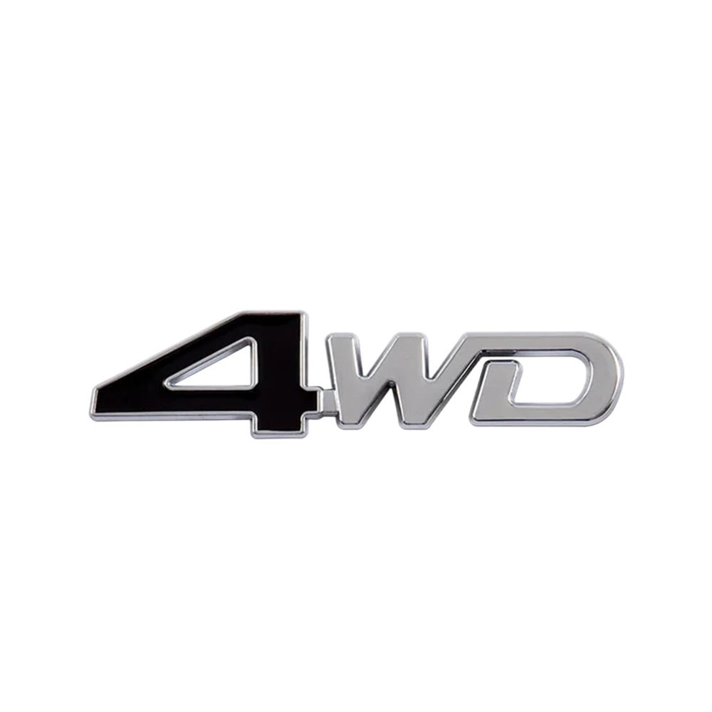 3D Chrome Black Red Metal Letters Logo 4WD Emblem Car Fender Side Rear ...