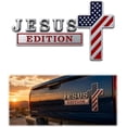 3D Chrome Cross Car Emblem, Metal American Flag Badge for Truck SUV, We ...