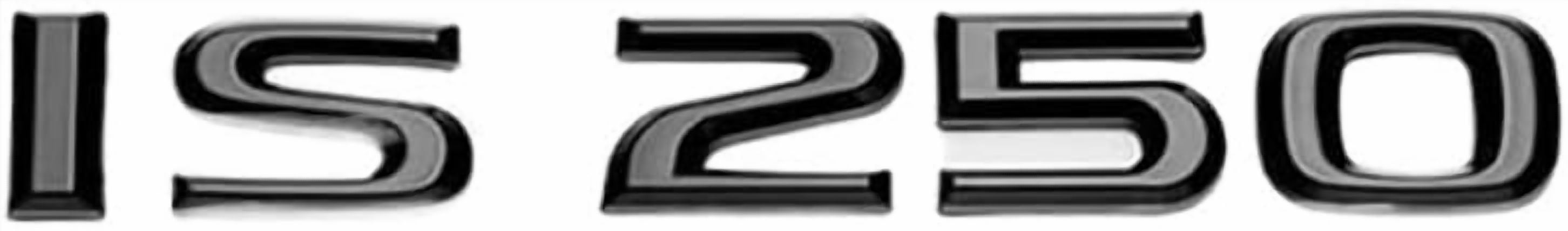 3D Chrome Glossy Black ABS Letters IS200 IS250 IS300 IS350 Emblem for ...