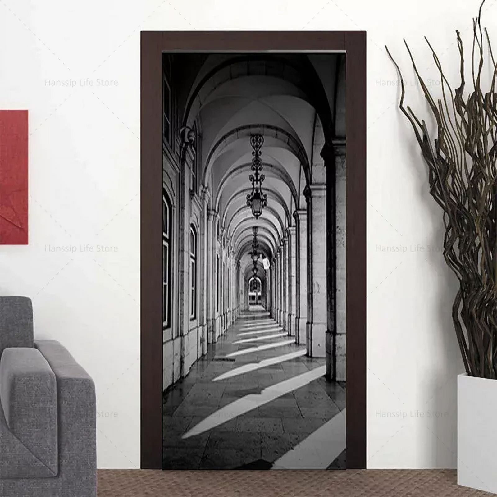 3D Church Arch Door Stickers Removable Home Decoration Wallpaper ...