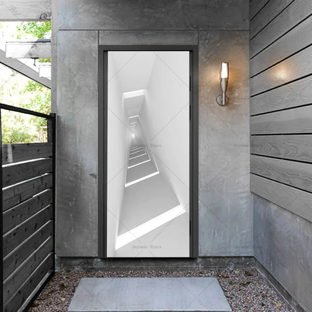 3D City Gate Stickers Modern Architectural Poster Matte Film Material ...