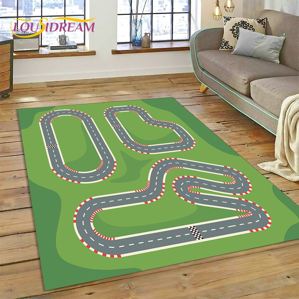 3D City Traffic Road Map Child PlayMat Highway Playroom Area Rug Carpet ...