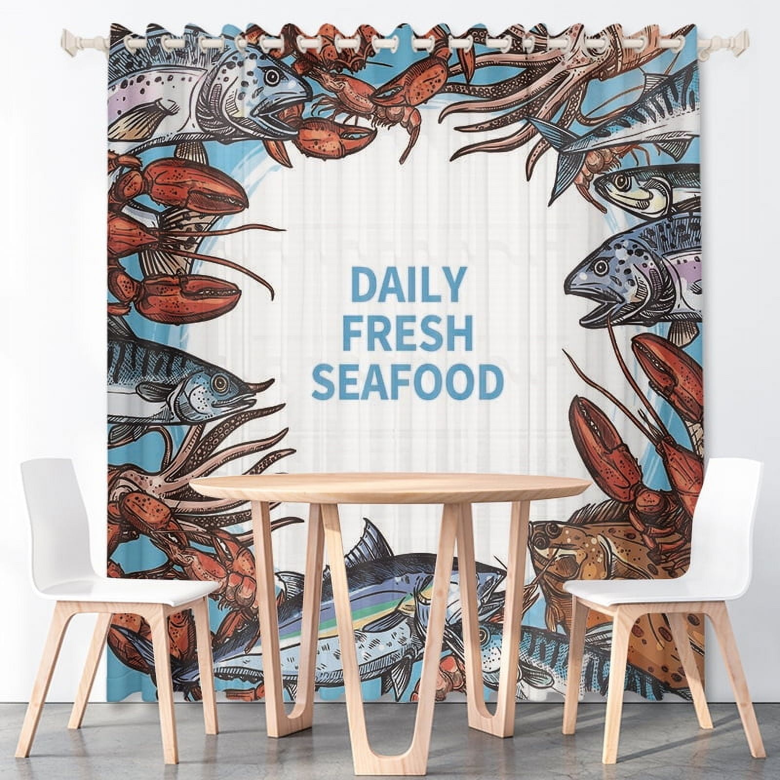 3D Classic Seafood Cray Gourmet Curtain Crab Solid Color Background ...