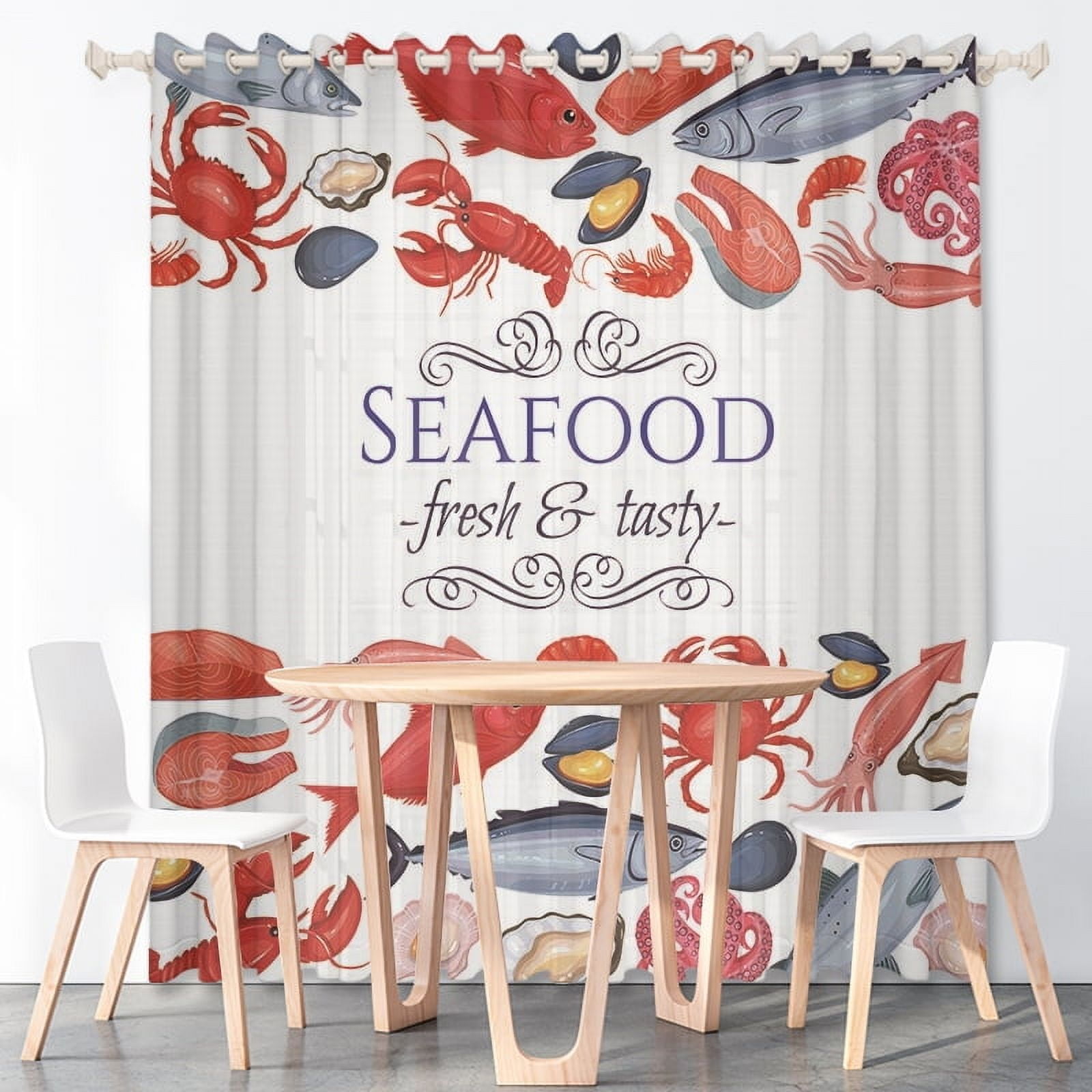 3D Classic Seafood Cray Gourmet Curtain Crab Solid Color Background ...