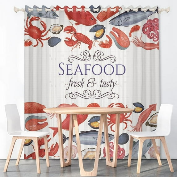 3D Classic Seafood Cray Gourmet Curtain Crab Solid Color Background ...