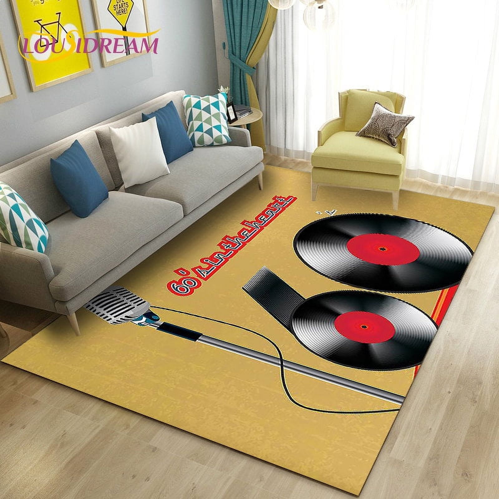 3D Classical Music Vintage Vinyl Record Area Rug Carpet Rug for Living ...