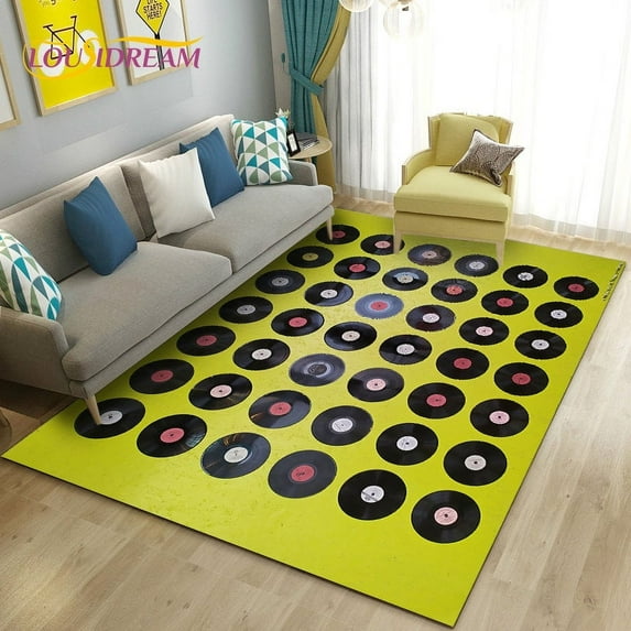 3D Classical Music Vintage Vinyl Record Area Rug Carpet Rug for Living ...