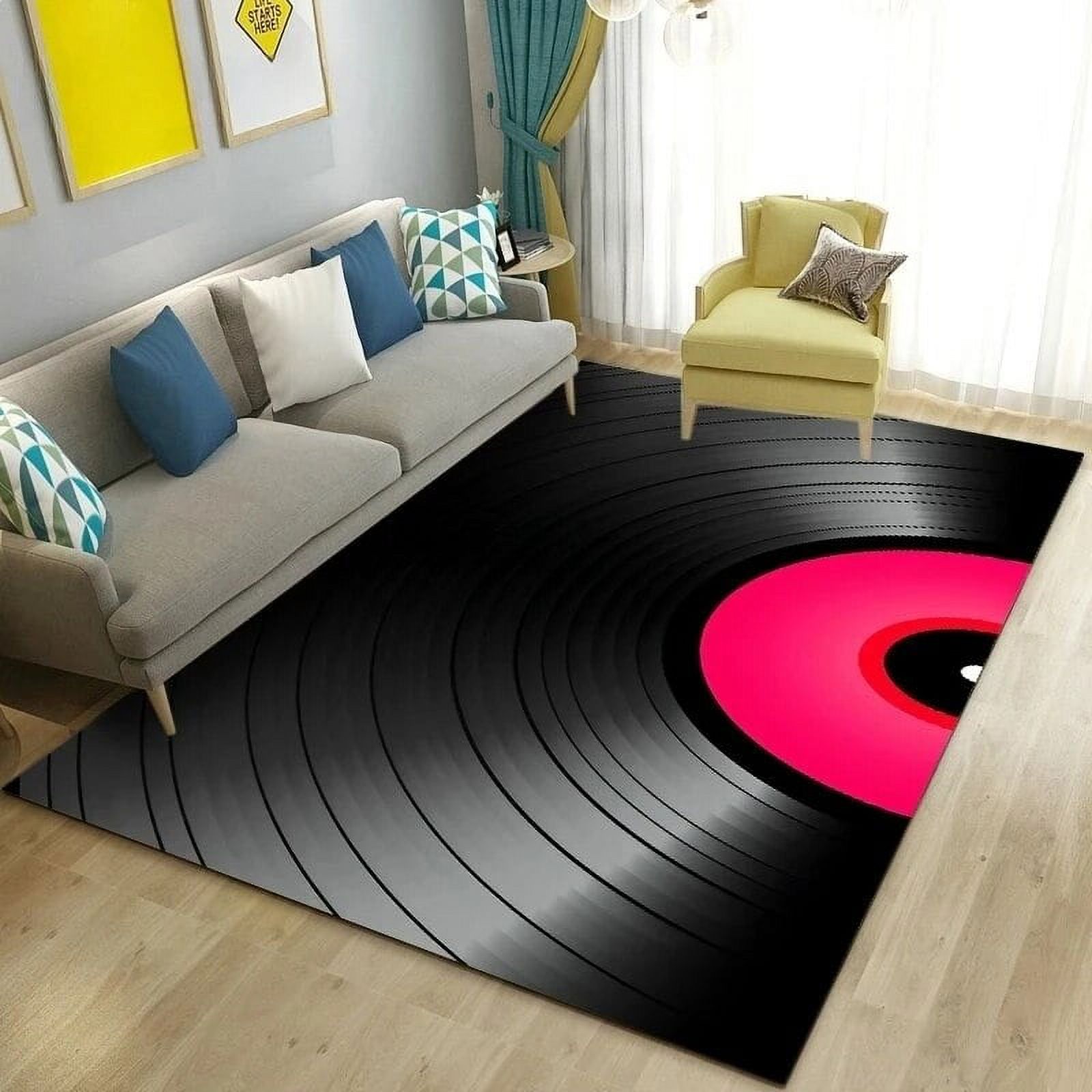 3D Classical Music Vintage Vinyl Record Square Carpet for Living Room ...