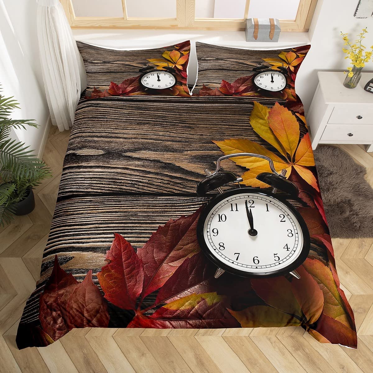 3D Clock Duvet Cover Set Colorful Clocks Bedding Set Twin Size for Kids ...