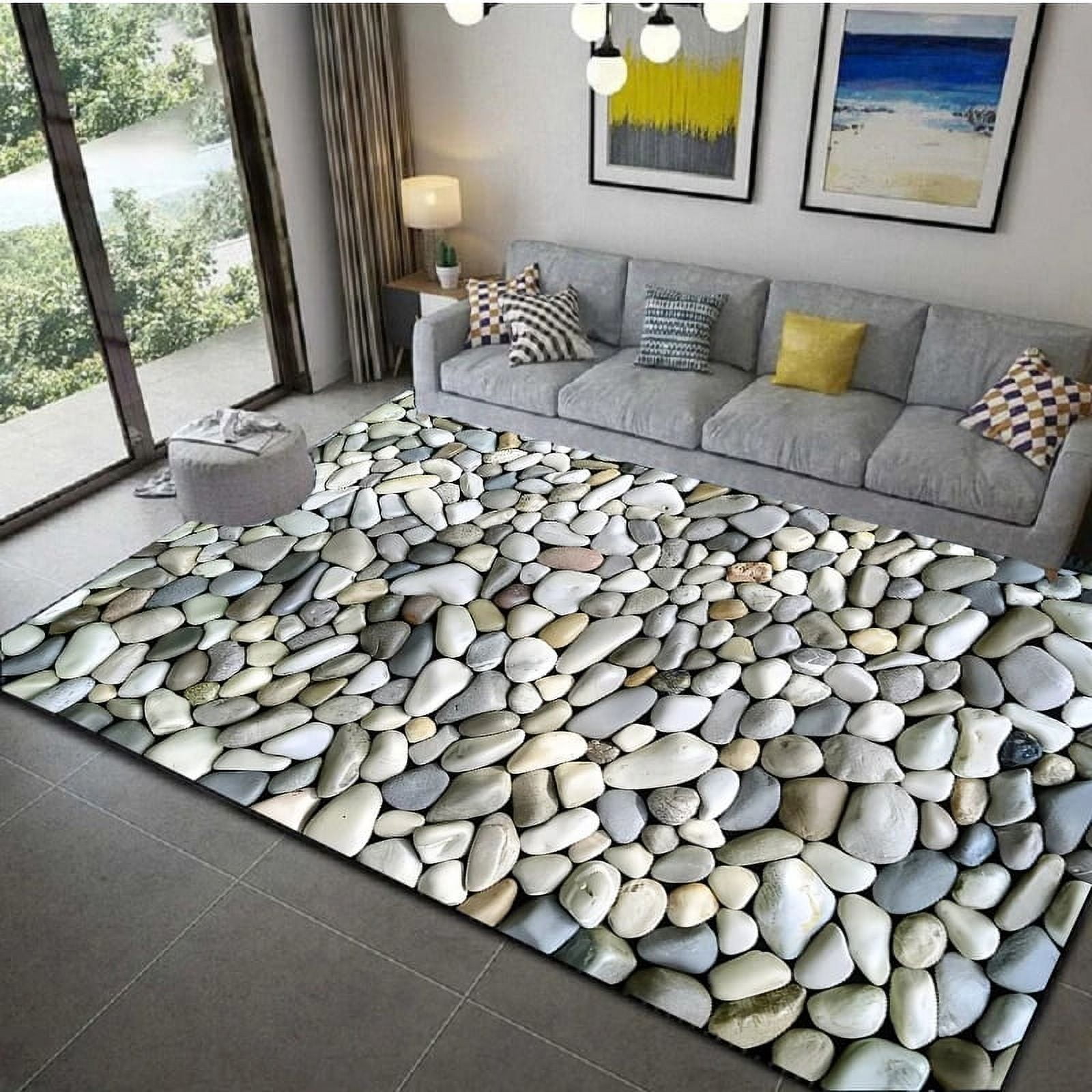 3D Cobblestone Creative Carpet for Door Living Room Bedroom Decorative ...