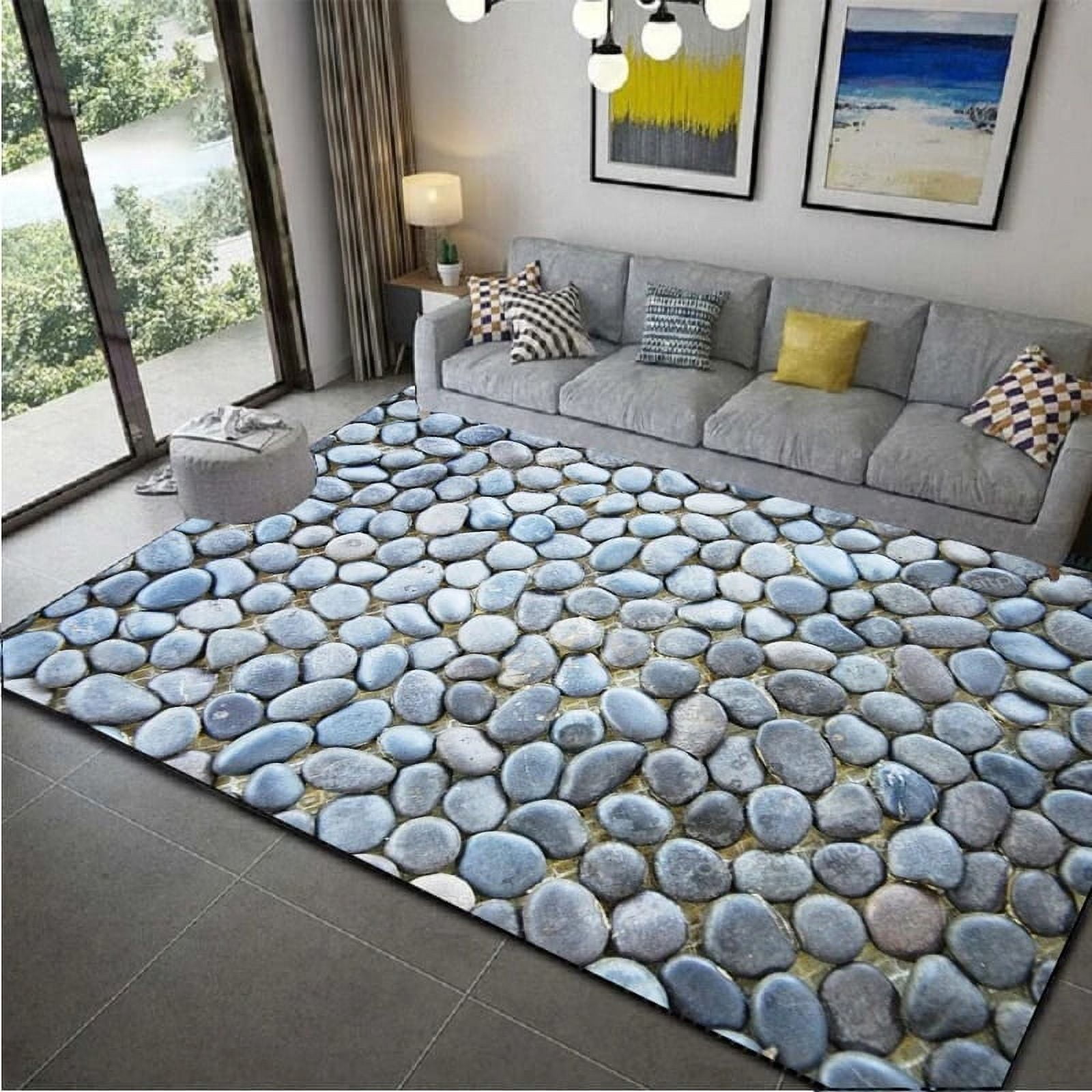 3D Cobblestone Creative Carpet for Door Living Room Bedroom Decorative ...