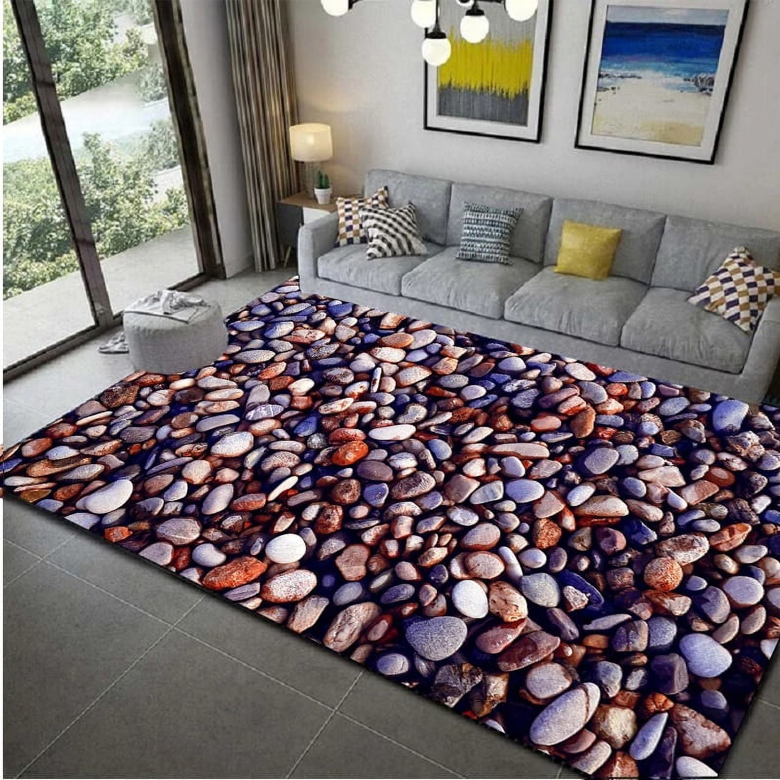 3D Cobblestone Creative Carpet for Door Living Room Bedroom Decorative ...