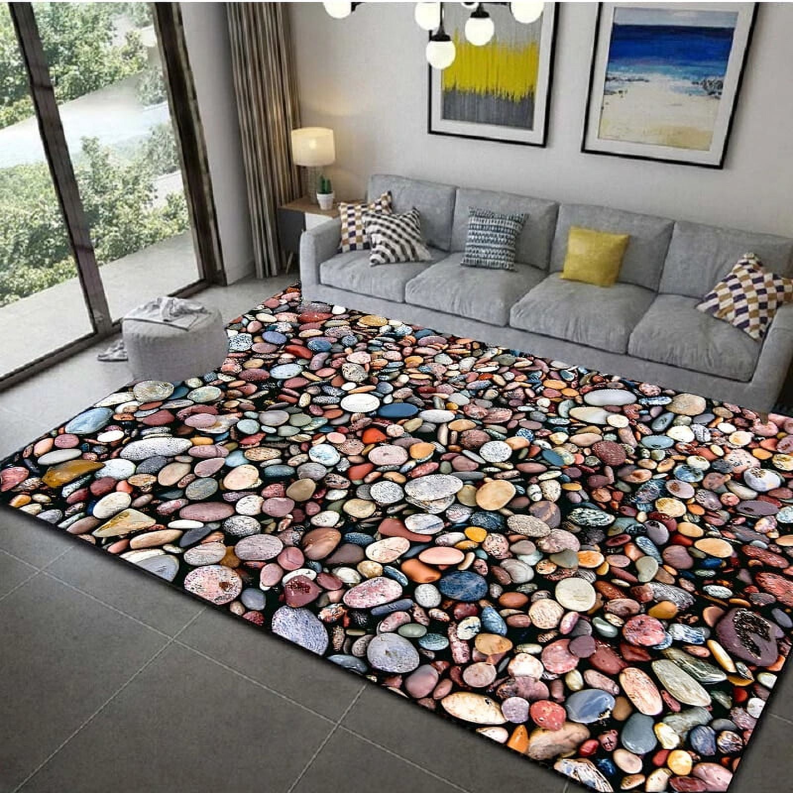 3D Cobblestone Creative Carpet for Door Living Room Bedroom Decorative ...