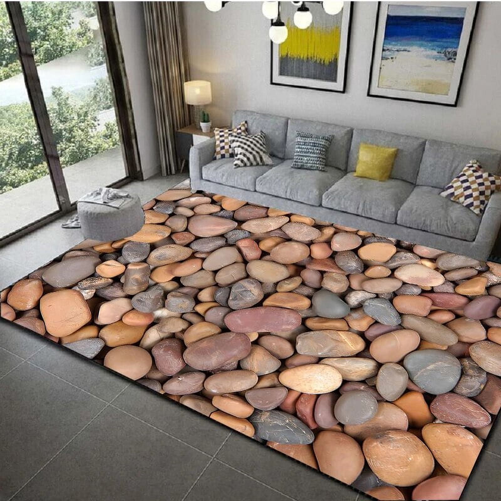 3D Cobblestone Creative Carpet for Door Living Room Bedroom Decorative ...