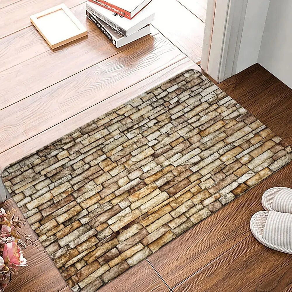 3D Cobblestone Welcome Home Pattern Entrance Door Mat Bathroom Living ...