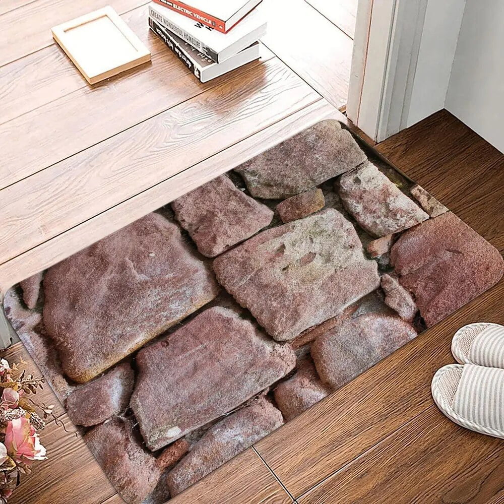3D Cobblestone Welcome Home Pattern Entrance Door Mat Bathroom Living ...