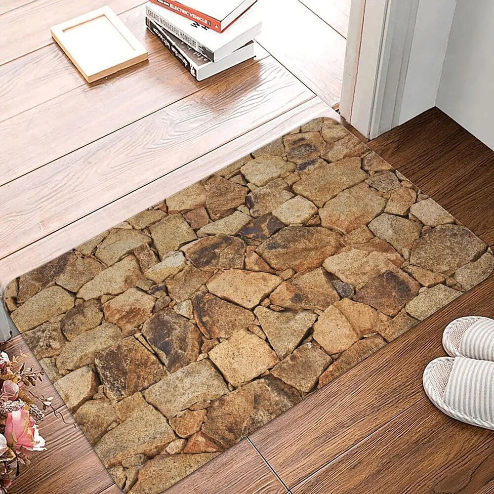 3D Cobblestone Welcome Home Pattern Entrance Door Mat Bathroom Living ...